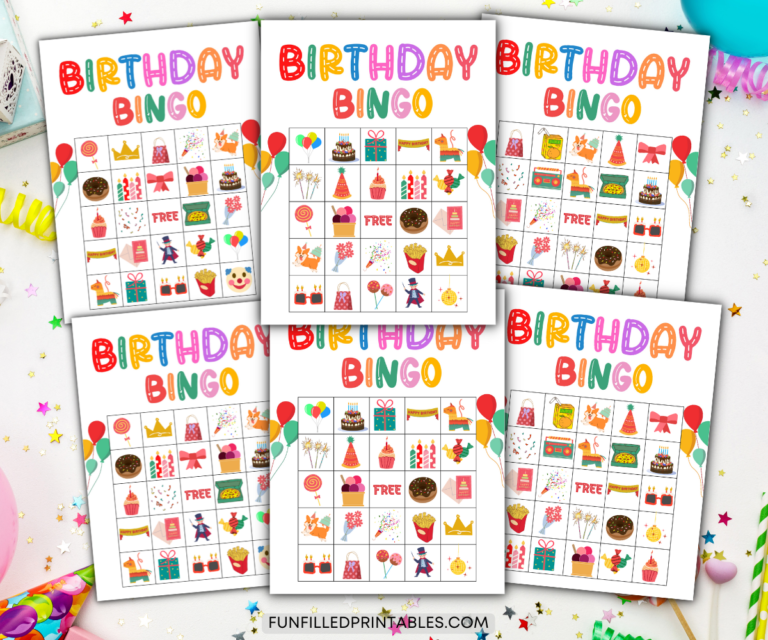 Free Printable Birthday Bingo Cards For Party – funfilledprintables