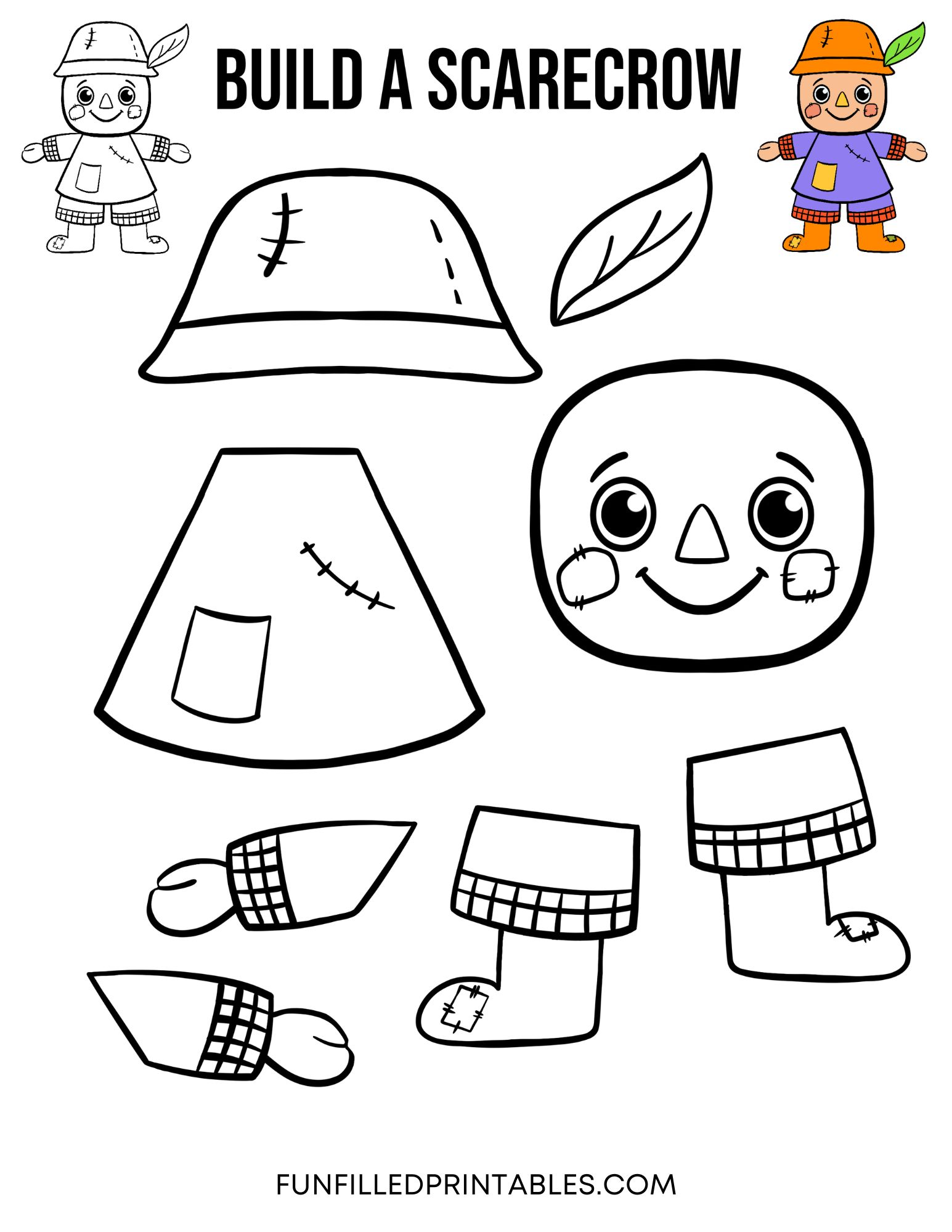 Free Build A Scarecrow Printable PDF - funfilledprintables