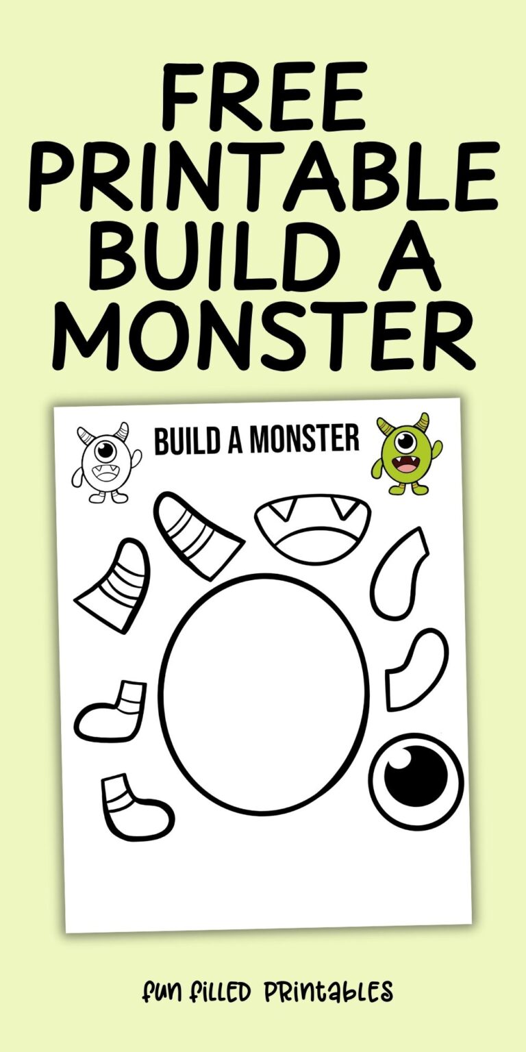 Free Printable Build A Monster Coloring Page -Halloween Craft ...