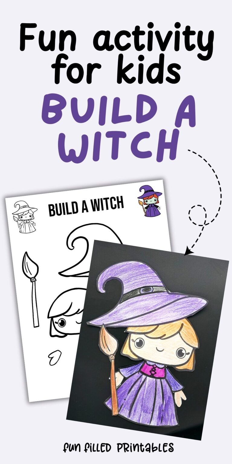 Free Build A Witch Printable Craft Activity For Kids - funfilledprintables