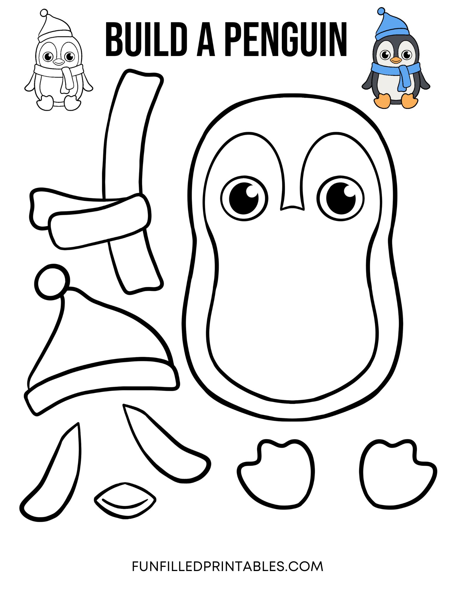 Free Build A Penguin Printable Template - funfilledprintables