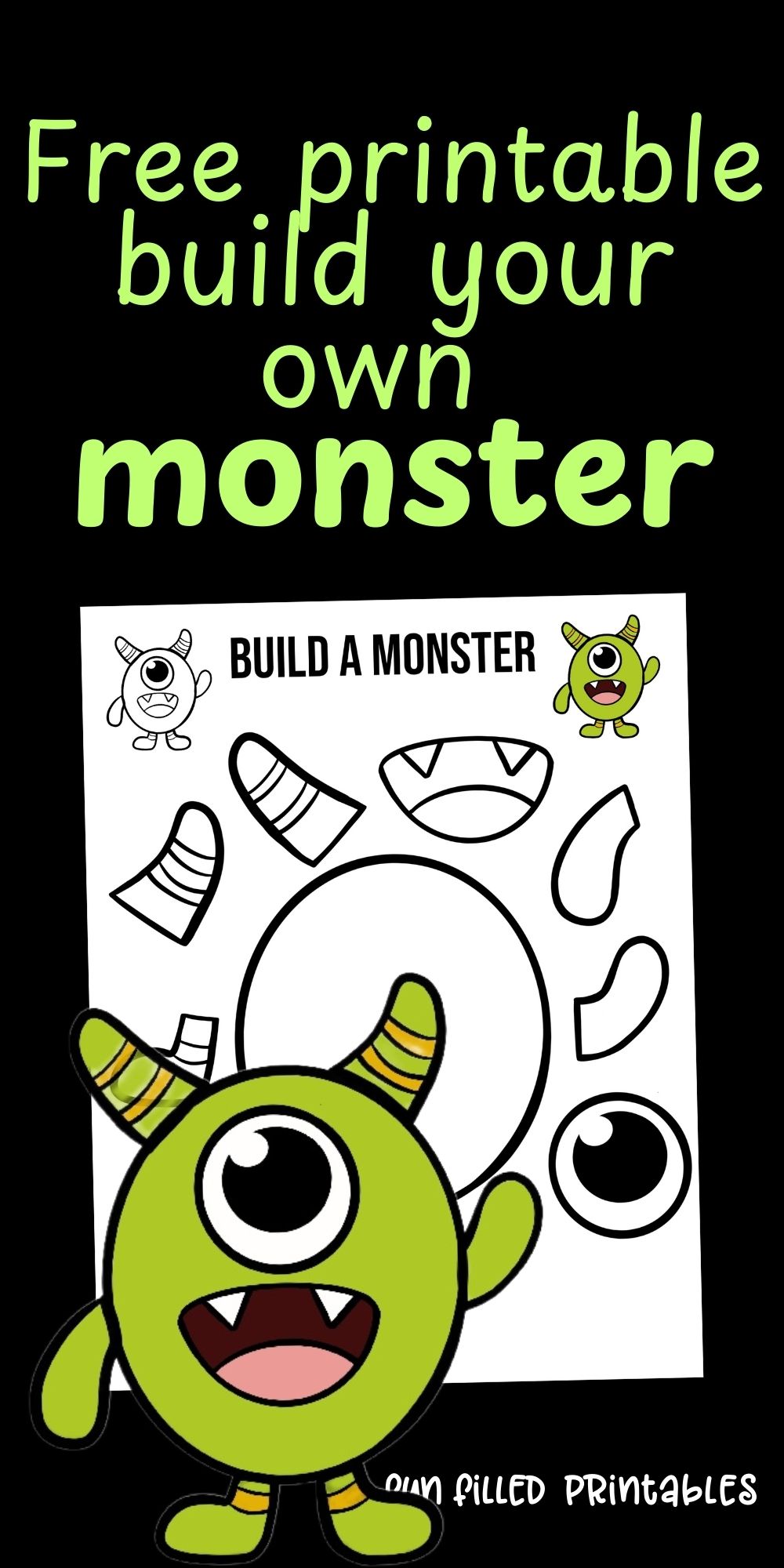 Free Printable Build A Monster Coloring Page -Halloween Craft ...