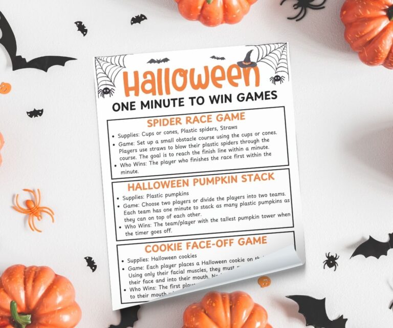 30 Fun Halloween Minute To Win It Games - funfilledprintables