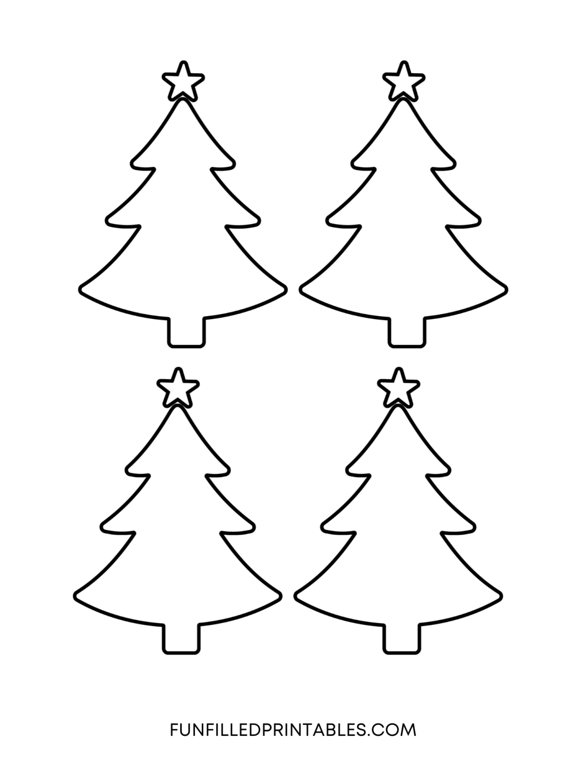 Free Printable Christmas Tree Templates - funfilledprintables