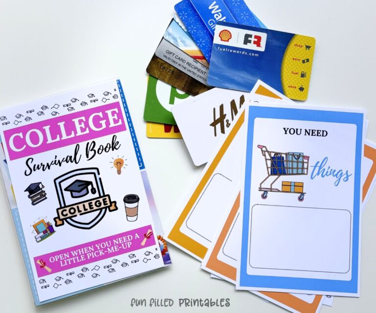 How To Make A College Gift Card Book Printable - funfilledprintables