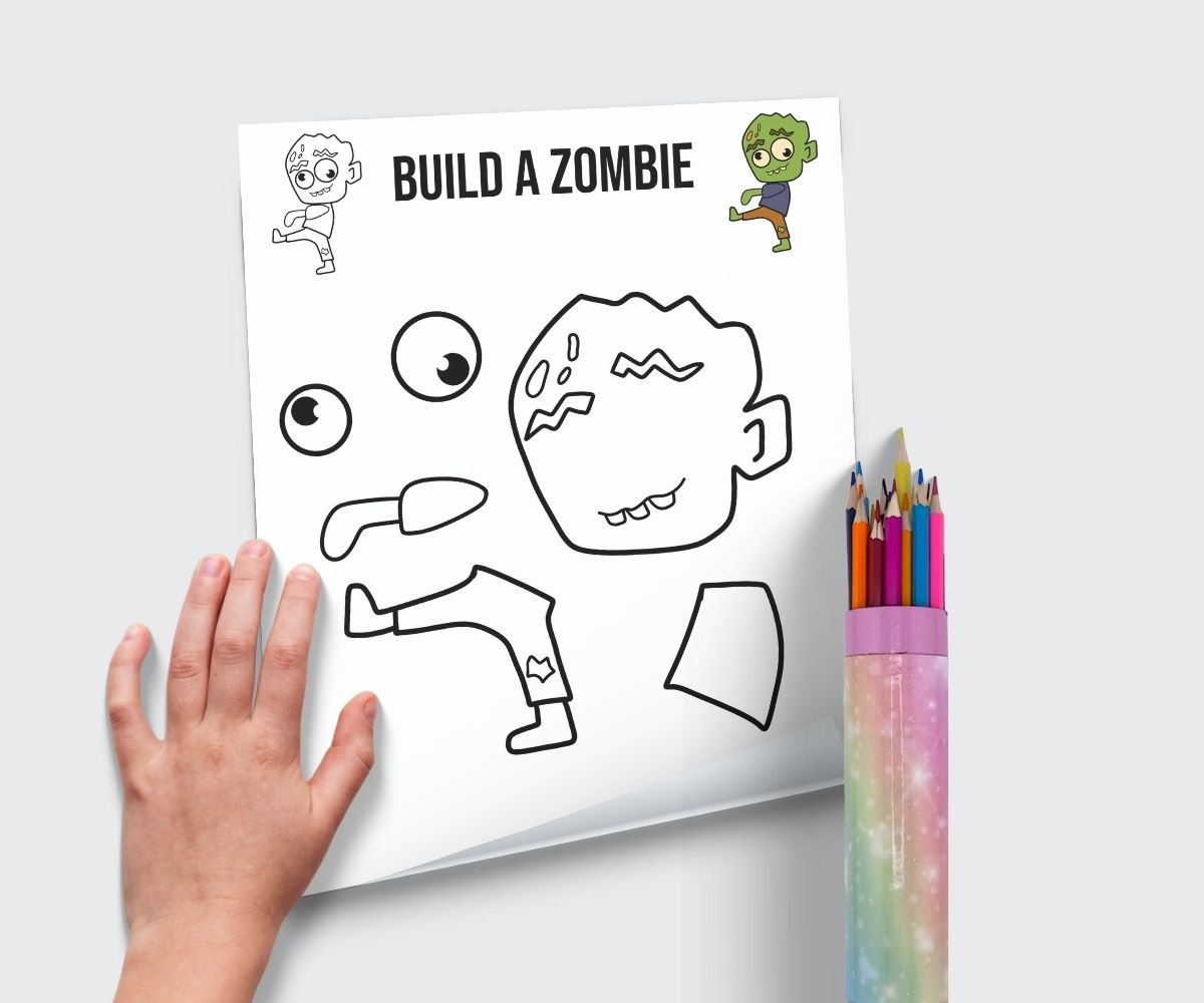 Free Build A Zombie Printable Halloween Craft - funfilledprintables