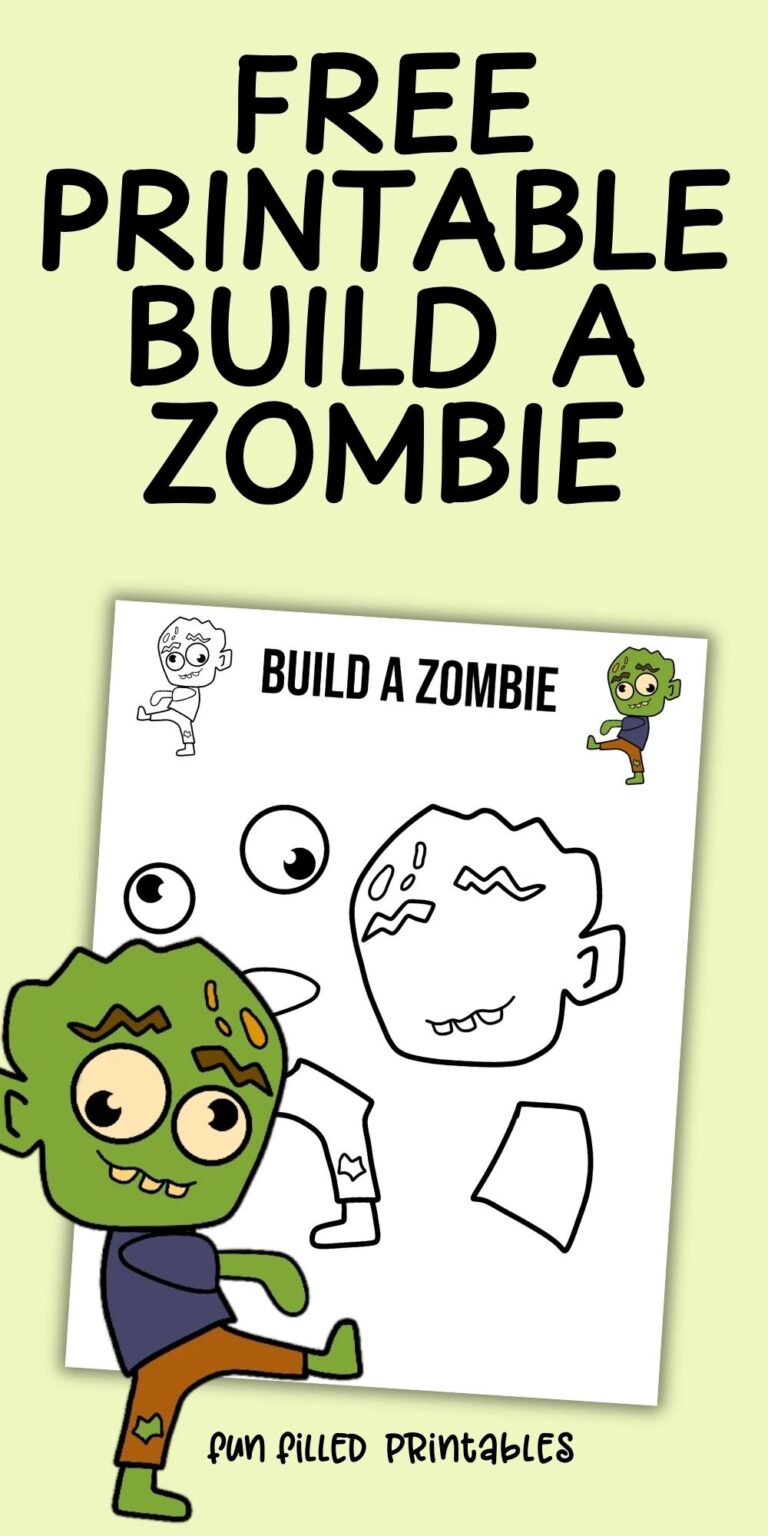 Free Build A Zombie Printable Halloween Craft - funfilledprintables