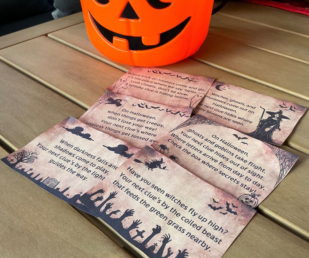 Fun Outdoor Halloween Scavenger Hunt Clues For Kids And Tweens ...