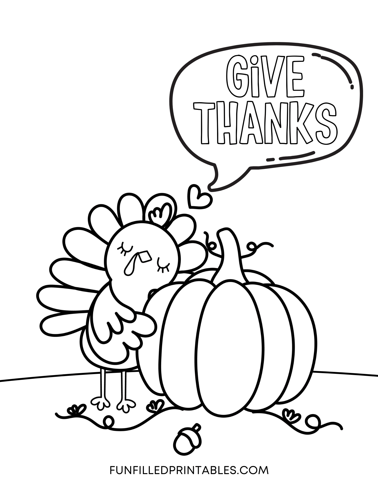 Thanksgiving Coloring Pages For Kids - Free Printable - funfilledprintables