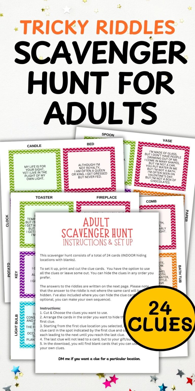 Best Adult Scavenger Hunt Ideas - funfilledprintables
