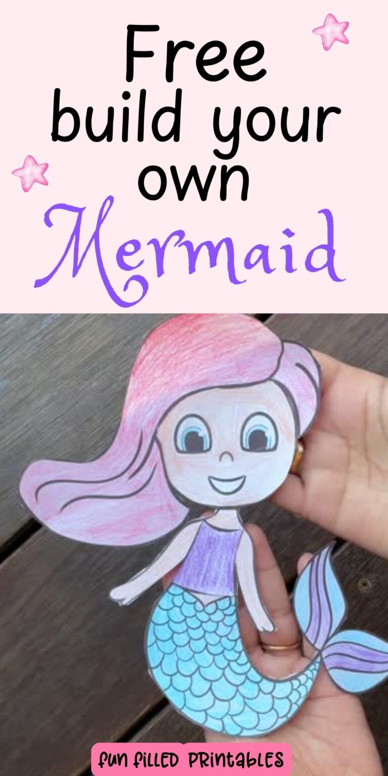 Build Your Own Mermaid Free Printable Mermaid Craft - funfilledprintables