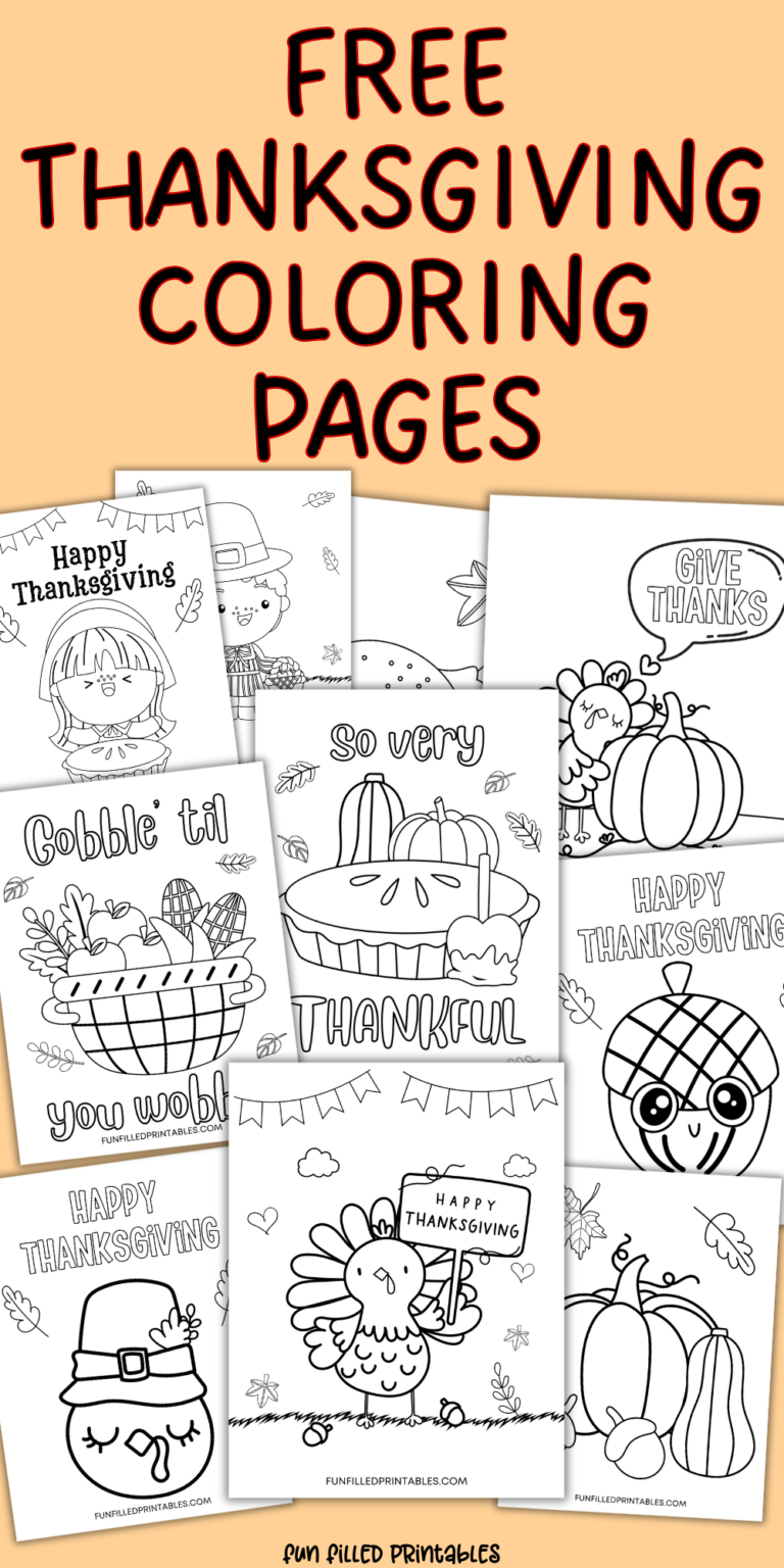 Thanksgiving Coloring Pages For Kids - Free Printable - funfilledprintables