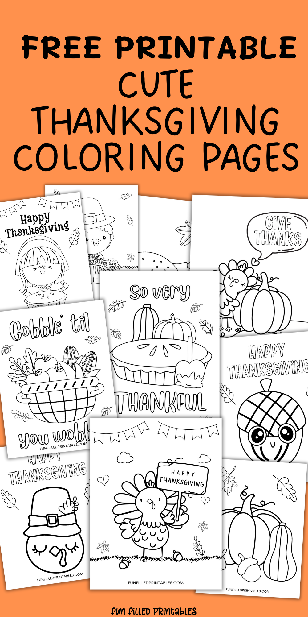 Thanksgiving Coloring Pages For Kids - Free Printable - funfilledprintables