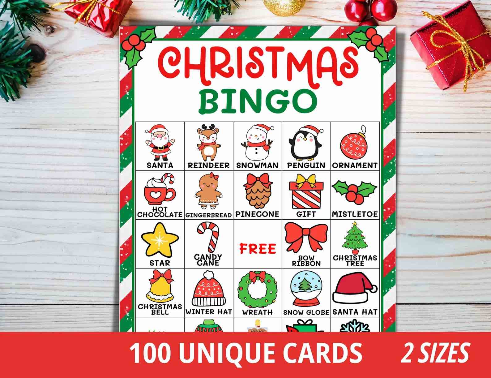 50 Free Printable Christmas Bingo Game For Kids & Adults