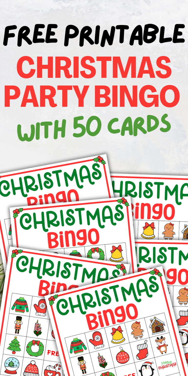 50 Free Printable Christmas Bingo Game For Kids & Adults
