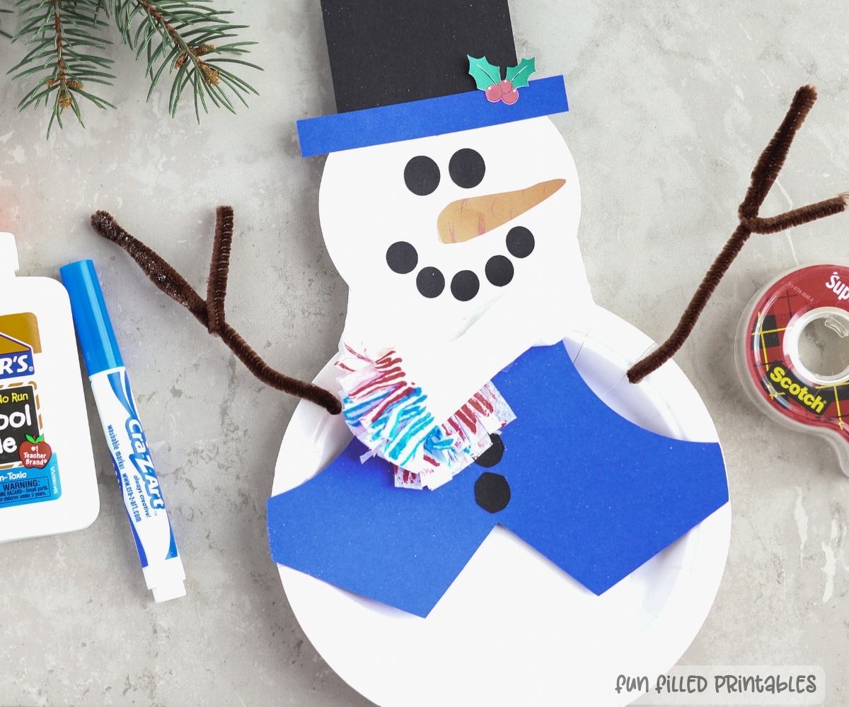 DIY Paper Plate Snowman Craft For Kids -Fun & Easy