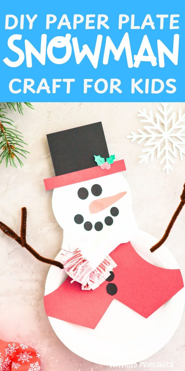 DIY Paper Plate Snowman Craft For Kids -Fun & Easy